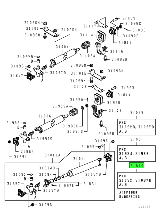 MK996631 | Genuine Mitsubishi FUSO® Spider Kit | Source One Parts Center